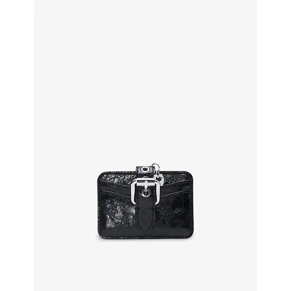 Maje Miss M Leather Card Holder - Black