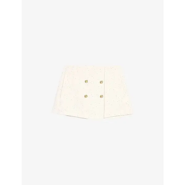 Maje Wrap Tweed Cotton-blend Skort