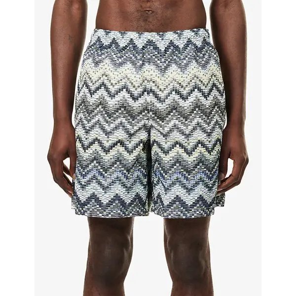 Missoni Mid-length Zig-zag Print Swim Shorts