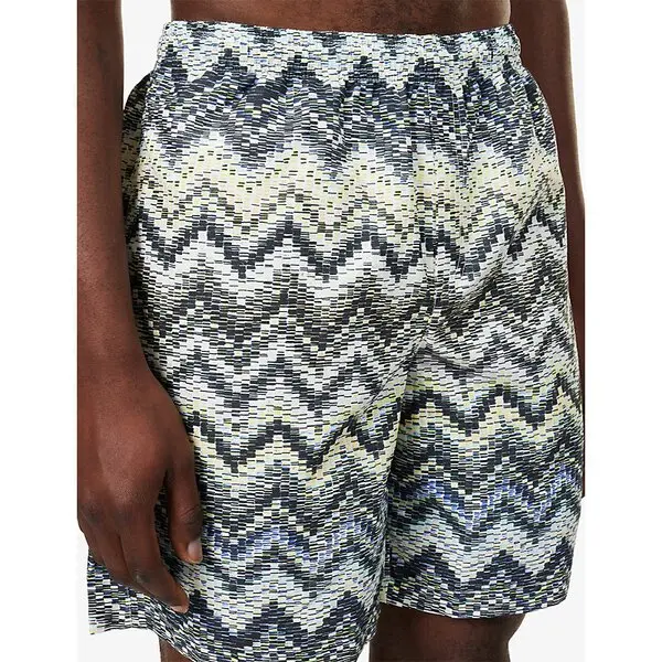 Missoni Mid-length Zig-zag Print Swim Shorts