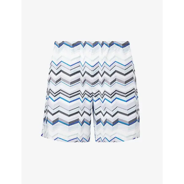 Missoni Zig-zag Print Swim Shorts - Blue