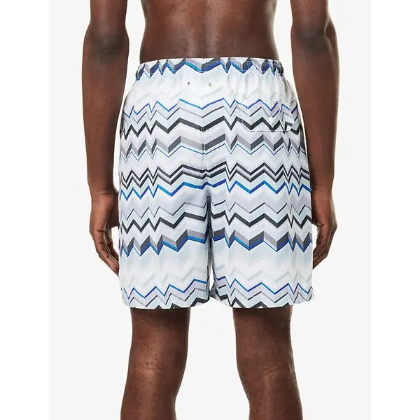 Missoni Zig-zag Print Swim Shorts - Blue