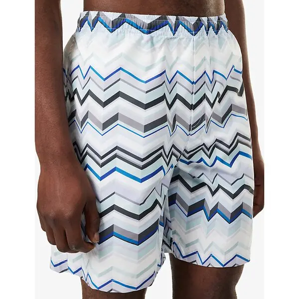 Missoni Zig-zag Print Swim Shorts - Blue