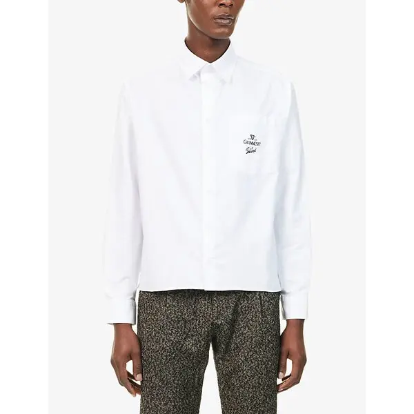PERCIVAL Guinness Embroidery Long-sleeve Boxy Cotton Shirt
