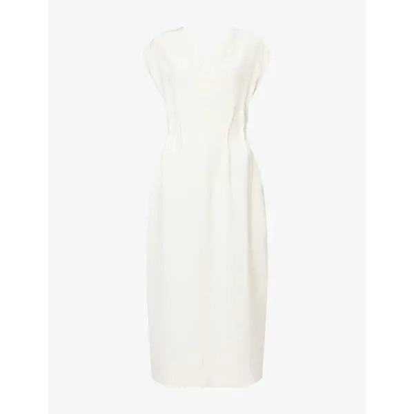 THE DROPPED COLLECTION Kimono V-neck Silk Midi Dress