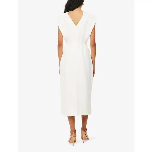 THE DROPPED COLLECTION Kimono V-neck Silk Midi Dress