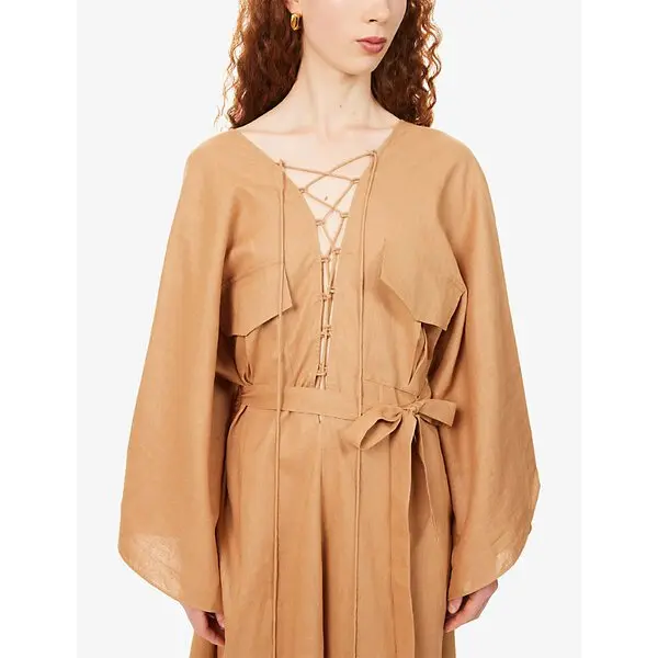 TALLER MARMO Belted Linen Kaftan
