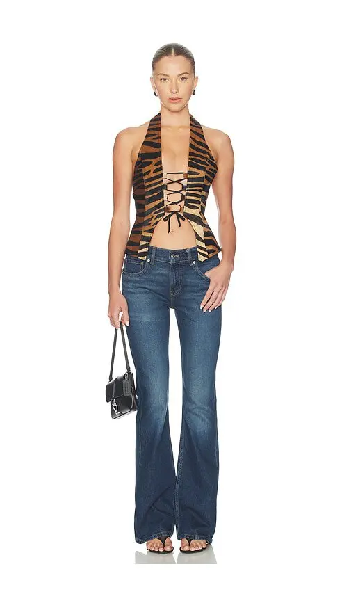 UNDERSTATED LEATHER Backless Zebra Top