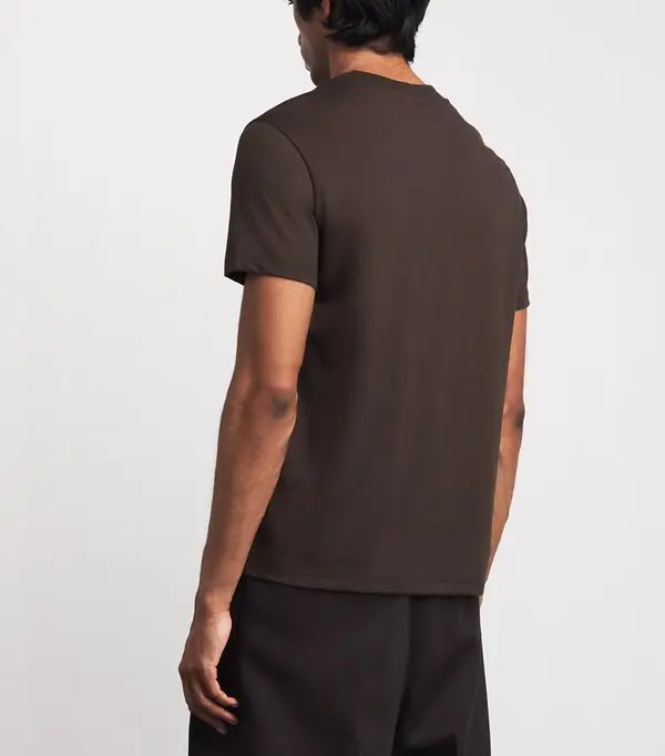 Sandro Cotton Logo-patch T-shirt - Brown