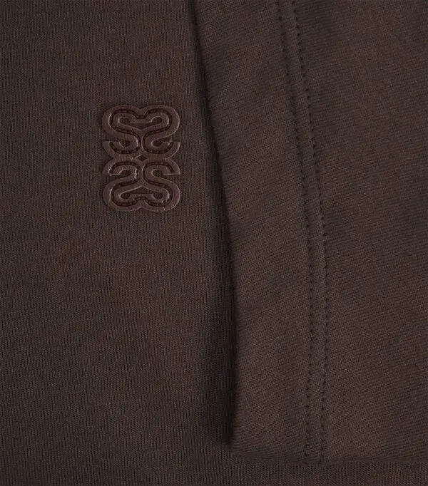 Sandro Cotton Logo-patch T-shirt - Brown