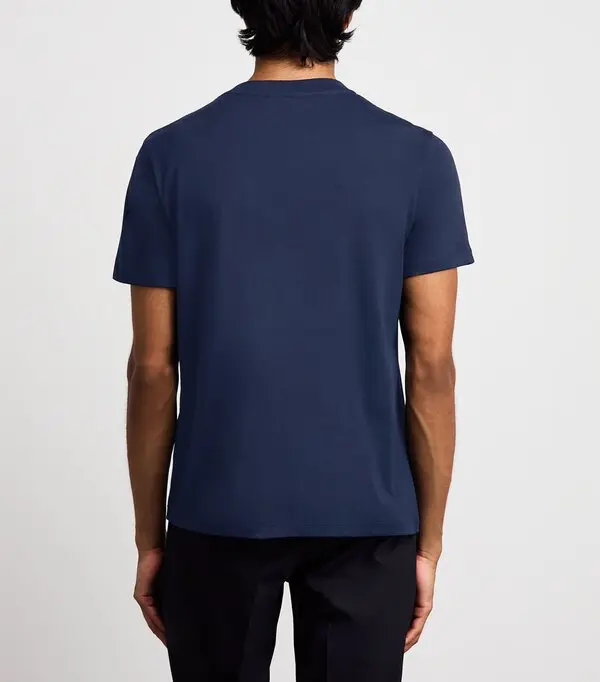 Sandro Cotton Logo-patch T-shirt - Blue