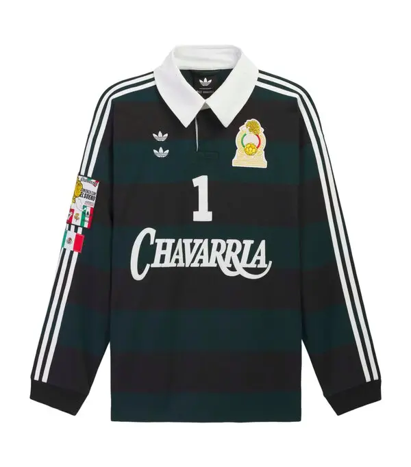 WILLY CHAVARRIA X Adidas Originals Mexico Rugby Shirt - Black