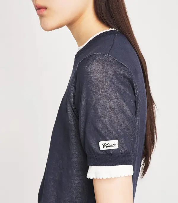 Claudie Pierlot Cotton-blend Contrast-knit Sweater