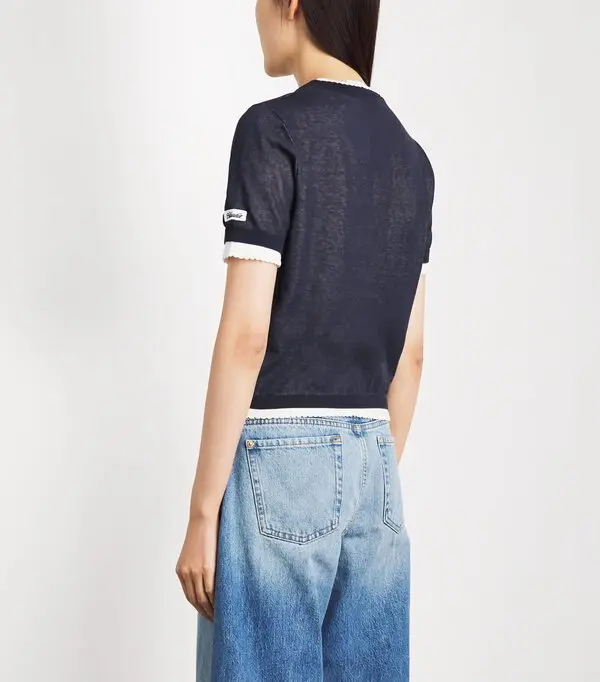 Claudie Pierlot Cotton-blend Contrast-knit Sweater