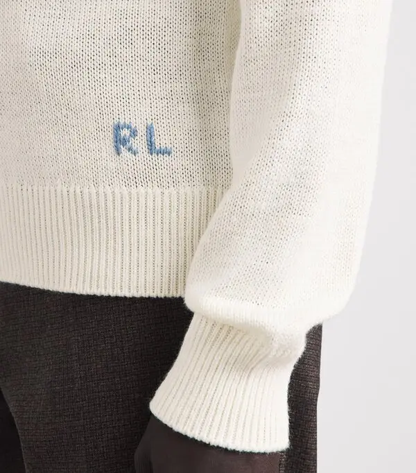 Ralph Lauren Purple Label Silk-linen Polo Bear Crewneck Sweater