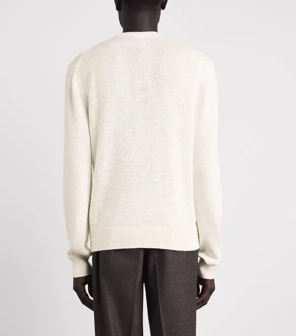 Ralph Lauren Purple Label Silk-linen Polo Bear Crewneck Sweater