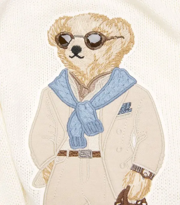 Ralph Lauren Purple Label Silk-linen Polo Bear Crewneck Sweater