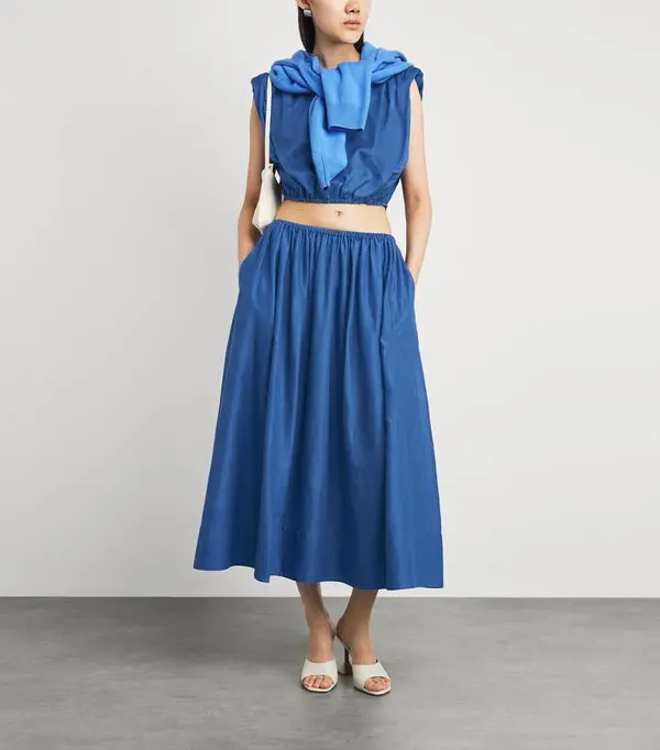 TOCCIN Imogen Midi Skirt - Blue