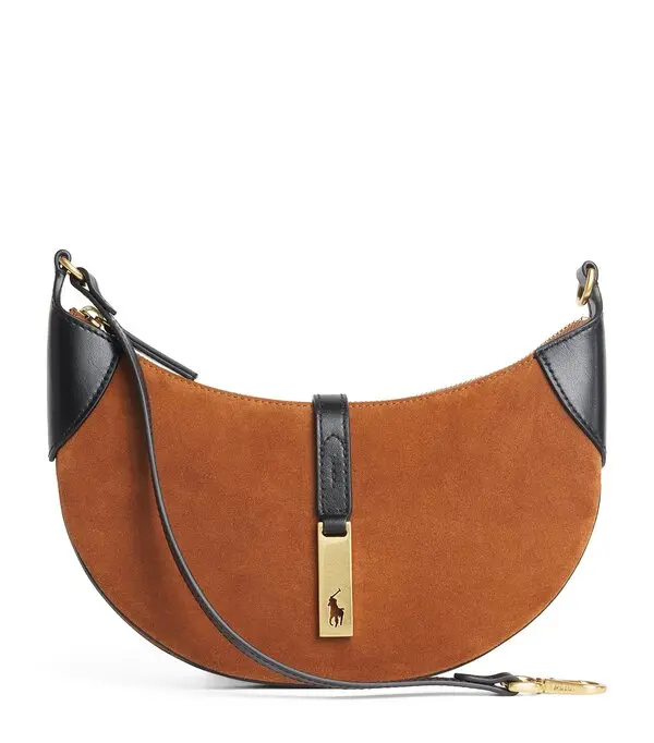 Polo Ralph Lauren Mini Suede Polo Id Shoulder Bag - Brown
