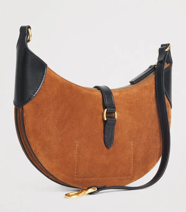 Polo Ralph Lauren Mini Suede Polo Id Shoulder Bag - Brown