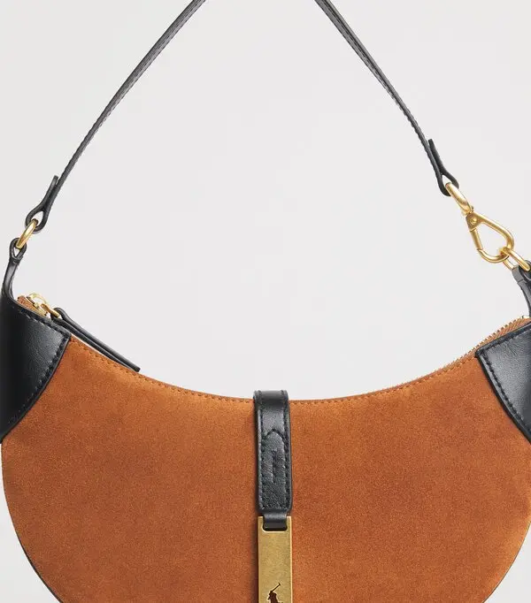 Polo Ralph Lauren Mini Suede Polo Id Shoulder Bag - Brown