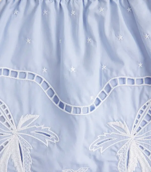 Sandro Cotton Embroidered Palm Tree Shorts