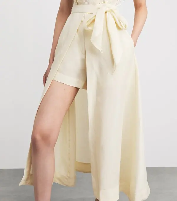Sandro Lace-trimmed Linen-blend Midi Jumpsuit