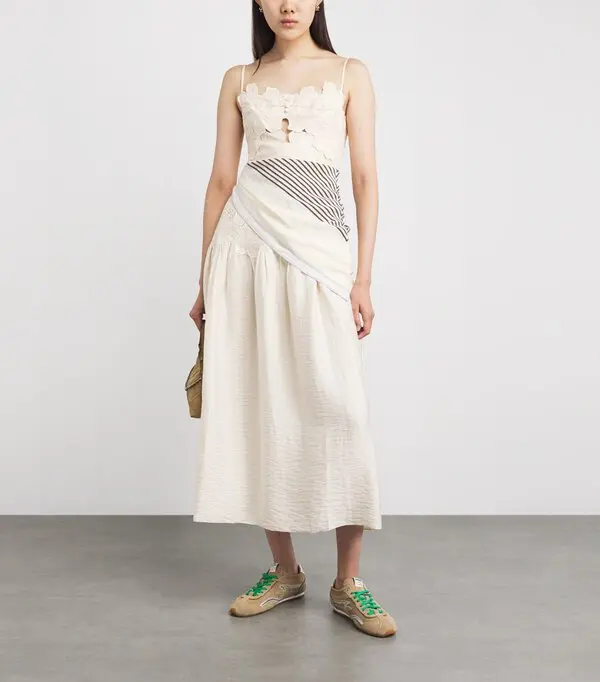 Sandro Guipure-lace Sleeveless Midi Dress - Beige
