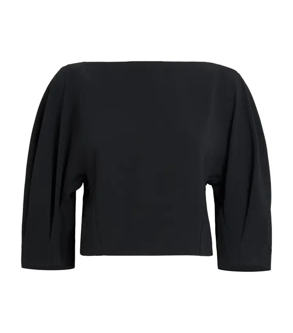 RETORI Cady V-back Blouse With Jewel Buttons - Black