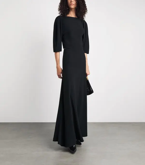 RETORI Cady V-back Blouse With Jewel Buttons - Black