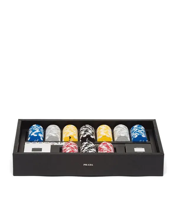 Prada Saffiano Leather Poker Set - Black