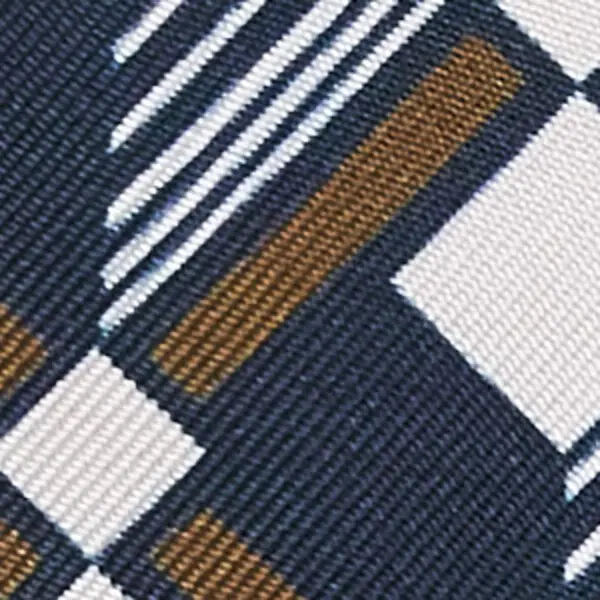 Eton Silk Geometric Pocket Square - Navy