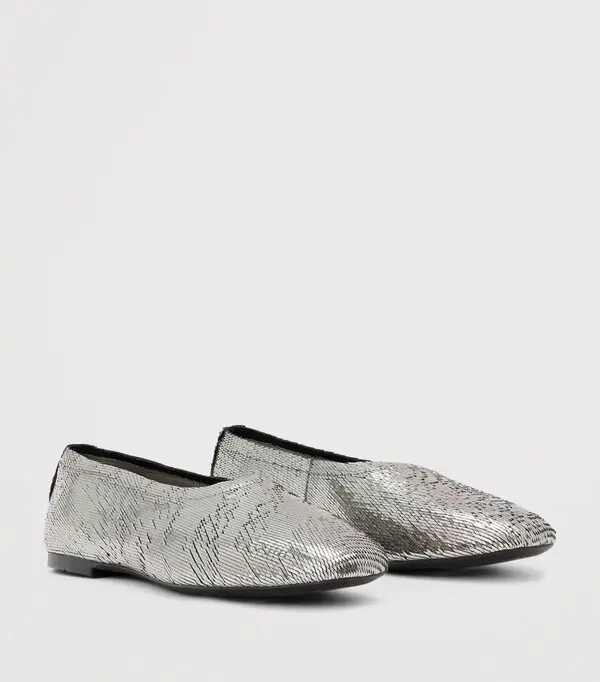 ALLSAINTS Metallic Leather Hailee Ballet Flats