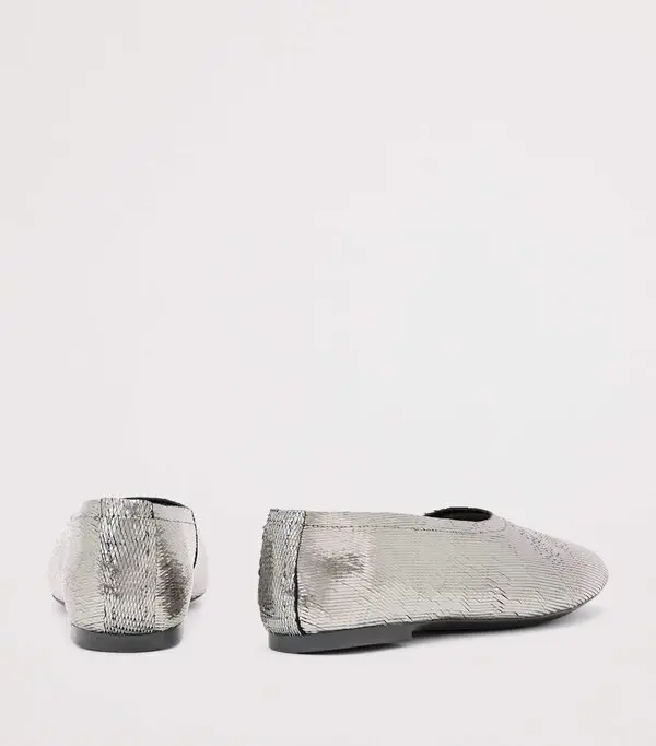 ALLSAINTS Metallic Leather Hailee Ballet Flats