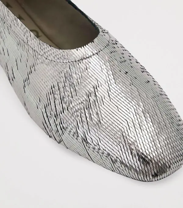 ALLSAINTS Metallic Leather Hailee Ballet Flats