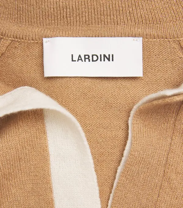 LARDINI Virgin Wool-cashmere Open-collar Polo Shirt