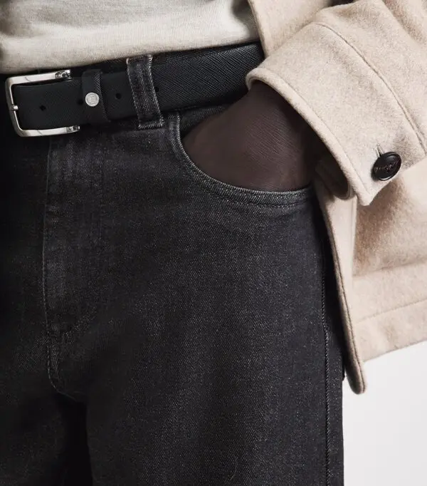 Canali Stretch-cotton Cashmere Straight Jeans