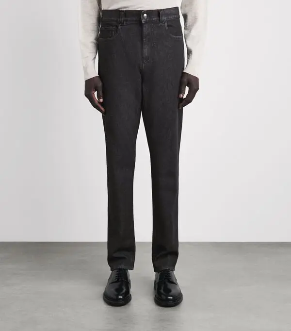 Canali Stretch-cotton Cashmere Straight Jeans
