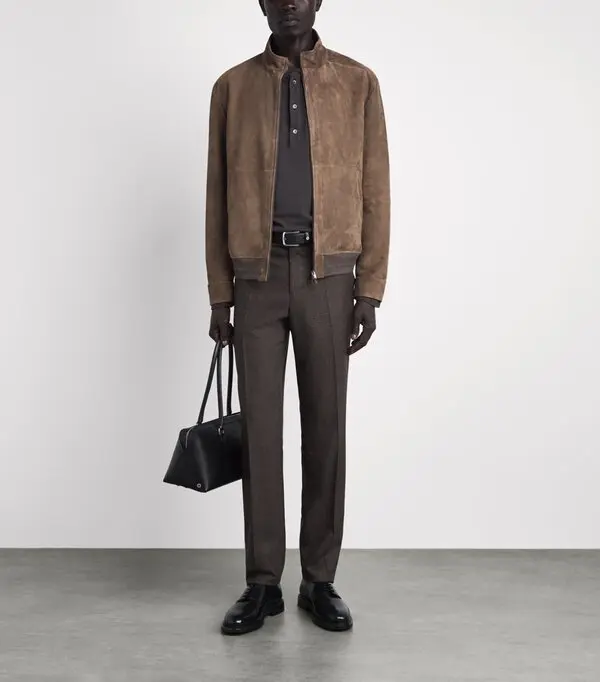 Canali Lamb Suede Bomber Jacket