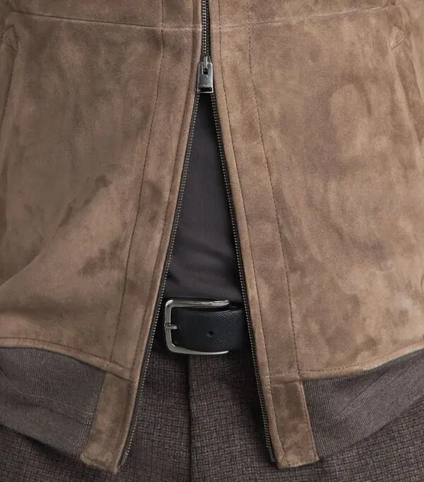Canali Lamb Suede Bomber Jacket