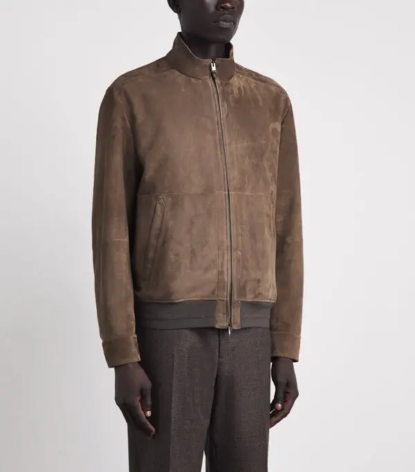 Canali Lamb Suede Bomber Jacket