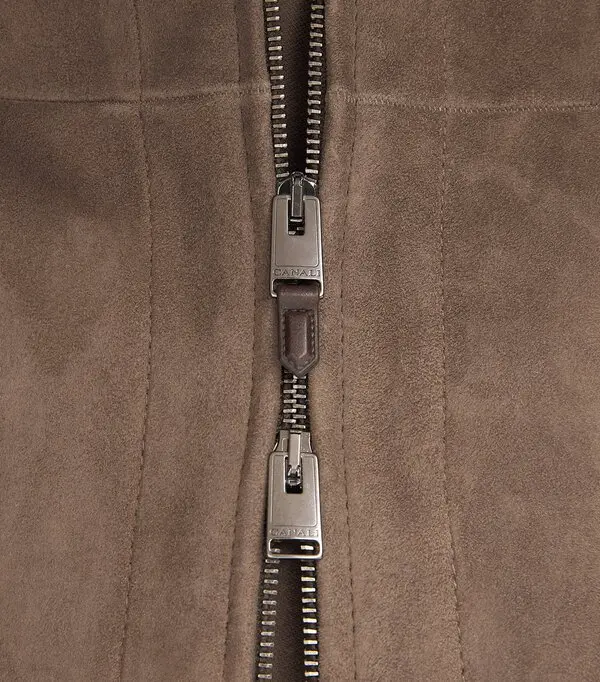 Canali Lamb Suede Bomber Jacket