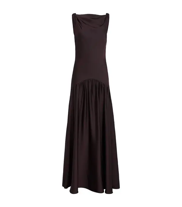 Roland Mouret Satin Boatneck Gown