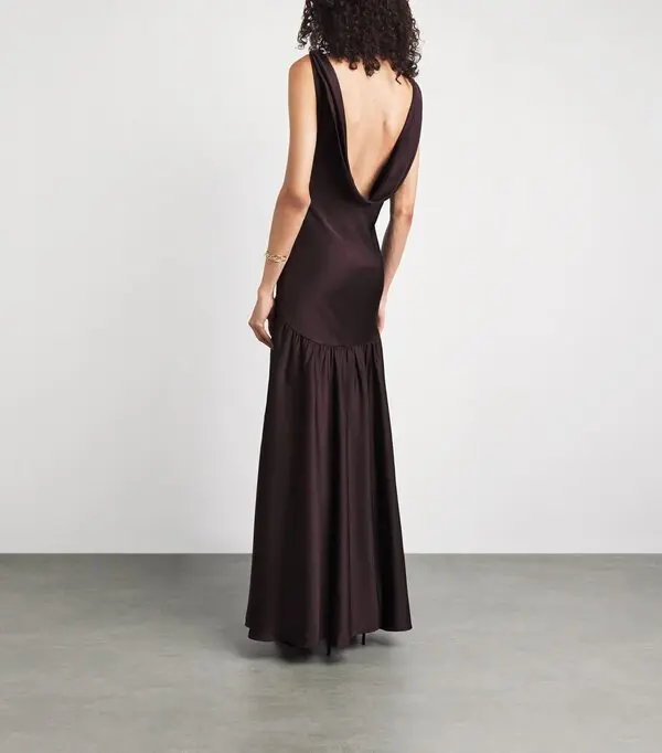 Roland Mouret Satin Boatneck Gown