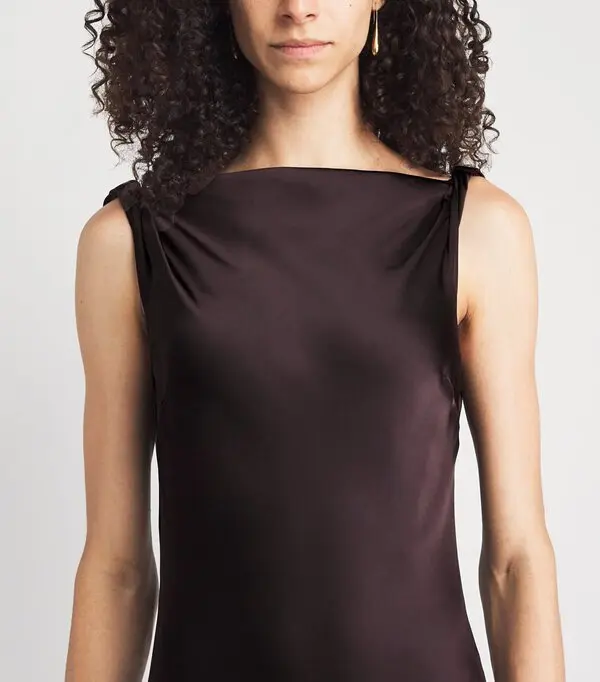Roland Mouret Satin Boatneck Gown