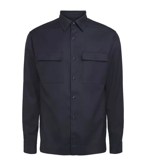 Paul & Shark Virgin Wool Overshirt With Rain System Technology
