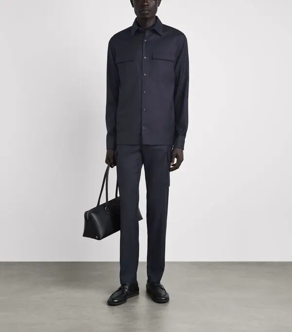 Paul & Shark Virgin Wool Overshirt With Rain System Technology