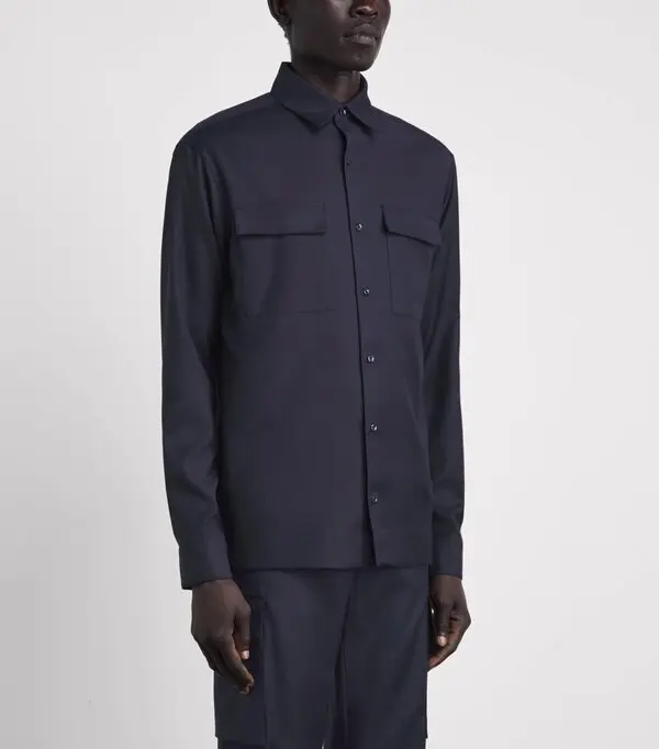 Paul & Shark Virgin Wool Overshirt With Rain System Technology