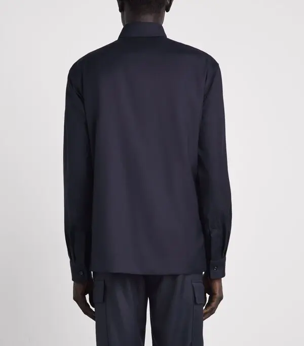 Paul & Shark Virgin Wool Overshirt With Rain System Technology