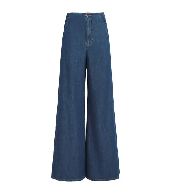 Veronica Beard Digby High-rise Wide-leg Jeans